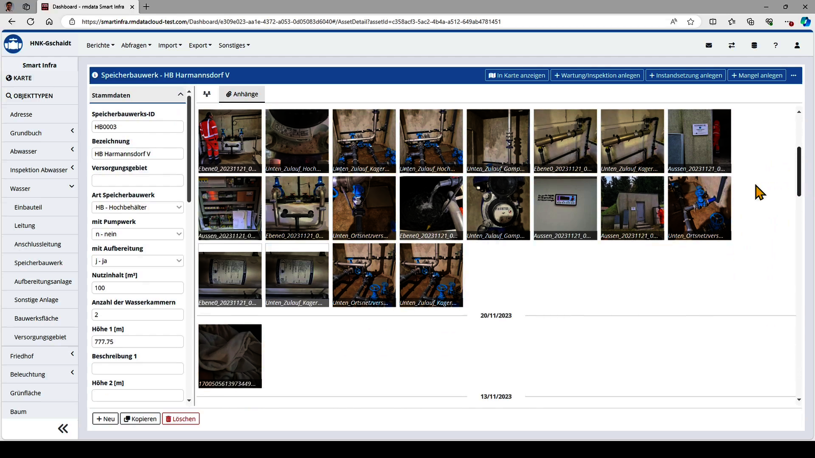 rmDATA Smart Infra: Shape-Dateien, Benutzeroberfläche und Checklisten